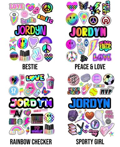 Girl Name Sticker Sheet – Camp and S'more
